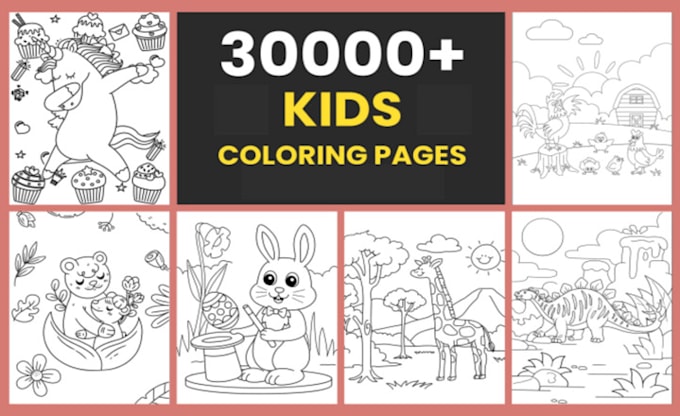Provide 30 000 kids colouring pages book for amazon kdp etsy by ...