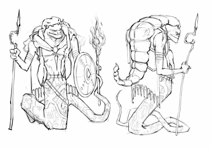 Do 2d draft animation of your characters, scene by Ouroboros_art | Fiverr