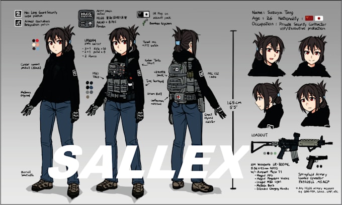 Design a reference sheet anime vtuber and vrchat character by ...