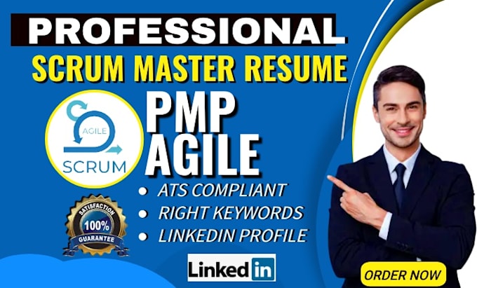 Write a professional scrum master resume, pmp, agile resume, cover ...
