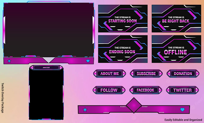 Design best custom twitch overlays for your stream by Sarifvi64 | Fiverr