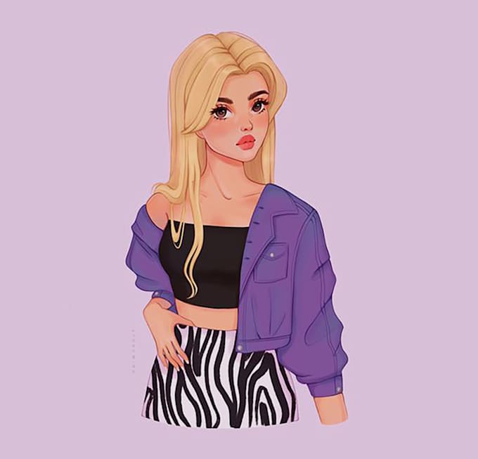 Illustrate a cute disney cartoon style drawing for your portrait by ...