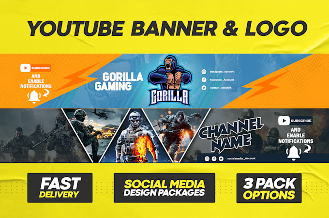 Design youtube banner and logo by Bjbravo | Fiverr