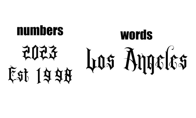 Create a gothic font tattoo design by Nuplic | Fiverr