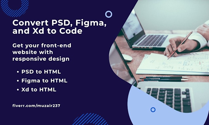 Convert psd, figma, and xd to code using html, css, and bootstrap by ...