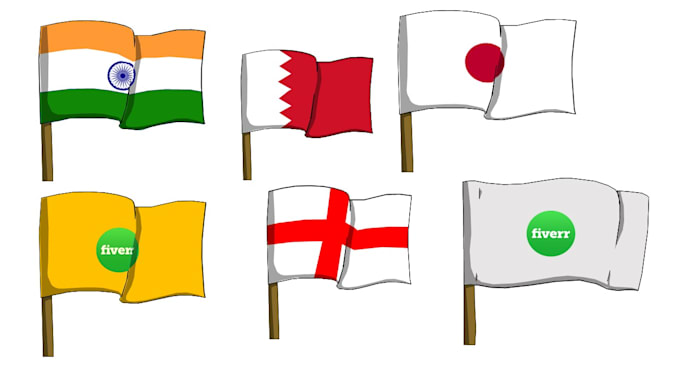 Create animated cartoon type flag with your logo or text by Mubs ...