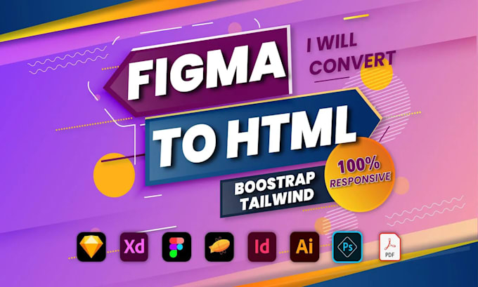 Convert figma to html, psd to html bootstrap 5 tailwind css by Shahedakash | Fiverr