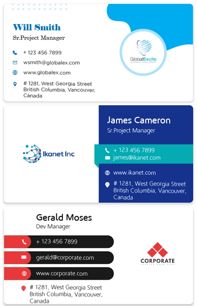 Je vais créer une superbe carte de visite by Wildman99 | Fiverr