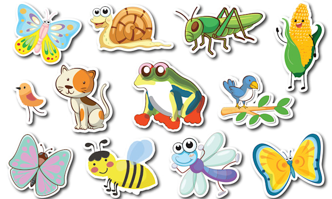 Design cute cartoon stickers by Techkhadija | Fiverr