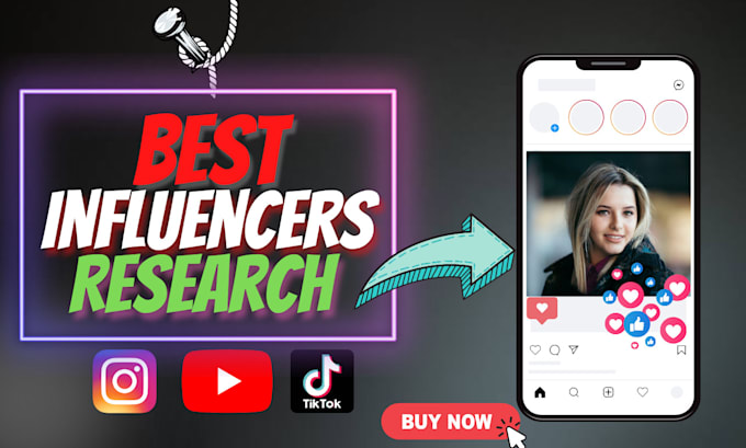 Make a list of instagram,youtube and tiktok influencer marketing ...