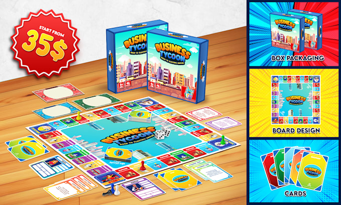 Create custom board game design and card game illustration by ...