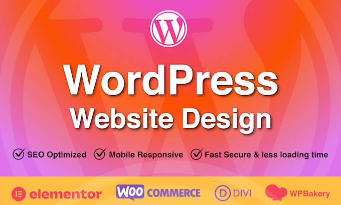 Build a secure fast loading seo friendly business wordpress website by Blesscreation | Fiverr