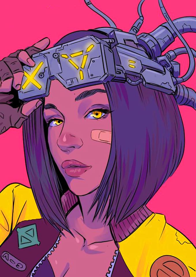 Draw cyberpunk art for you by Jeaniqueroux | Fiverr