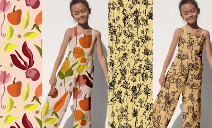 Design adorable seamless patterns for kids wear by Girijahimanshu | Fiverr