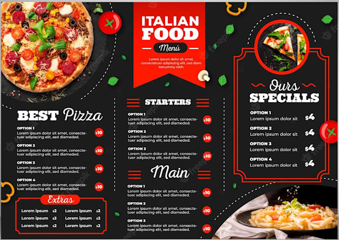 Design a beautiful food menu, restaurant menu and food flyer in 24hrs ...