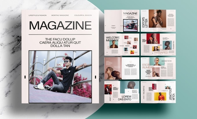 Design professional magazine, layout, lookbook, editorials ...