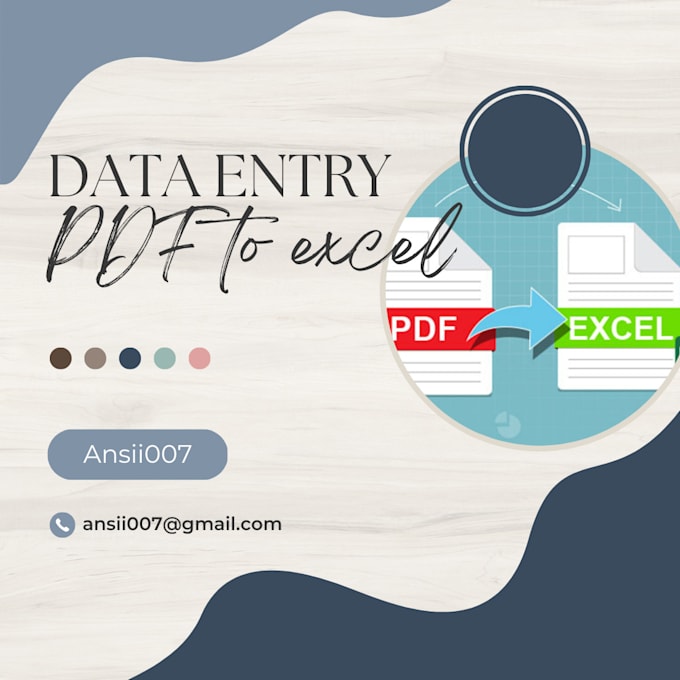 Do accurate pdf to excel data entry work by Ansii007 | Fiverr