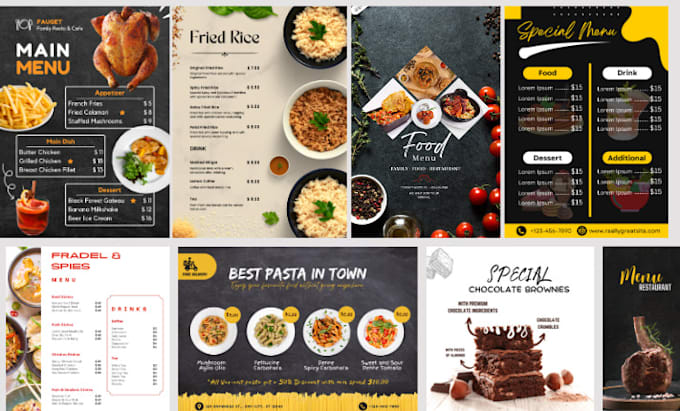 Do restaurant menu design, digital menu design, menu board by Harshgoyal062 | Fiverr