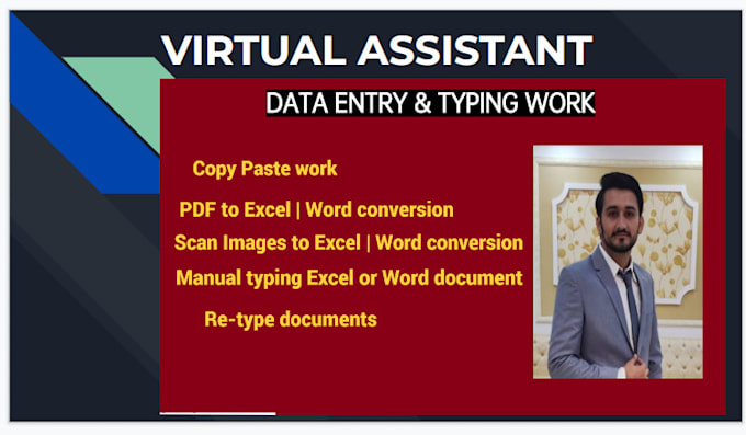 Convert file types and data entry by Azeembadar745 | Fiverr