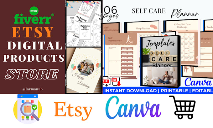 Create etsy store, design digital products with seo listing by Farmanub ...