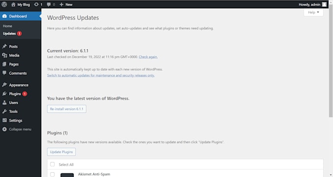 Update your wordpress to the latest version by Samuelvalero209 | Fiverr