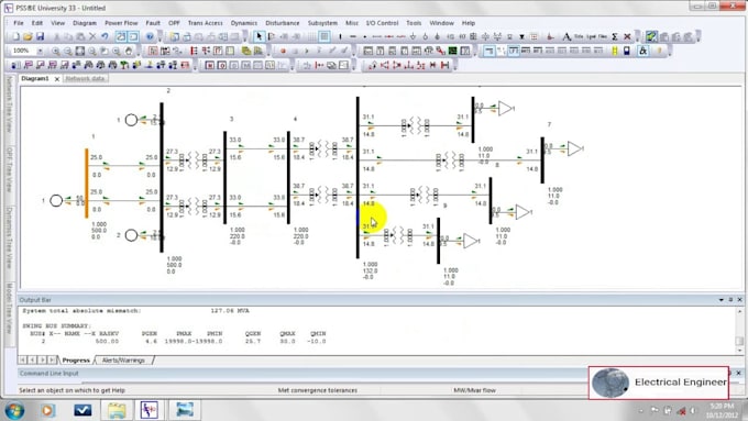 Simulate the electrical system on psse as well as with python ...