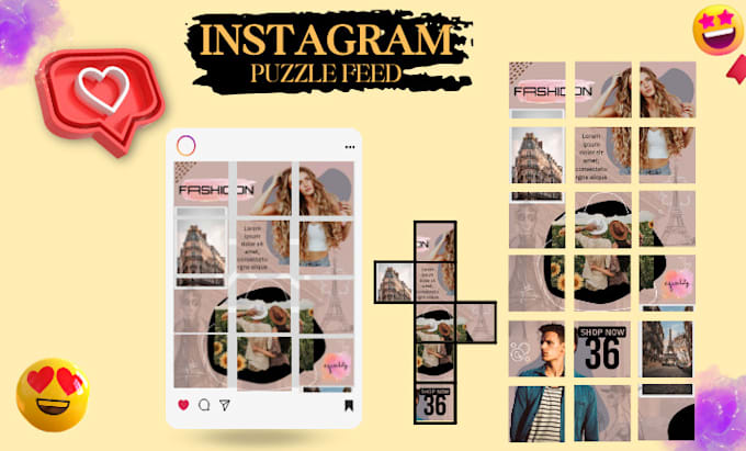 Design a puzzle feed and grid for a beautiful instagram feed by ...