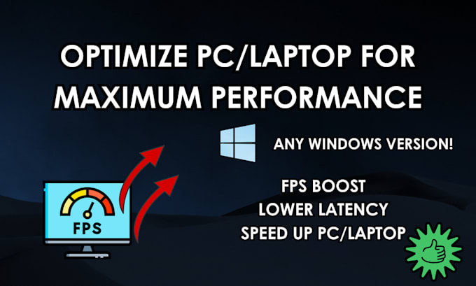 Optimize your pc for better performance, fps and lower latency by Veronex | Fiverr