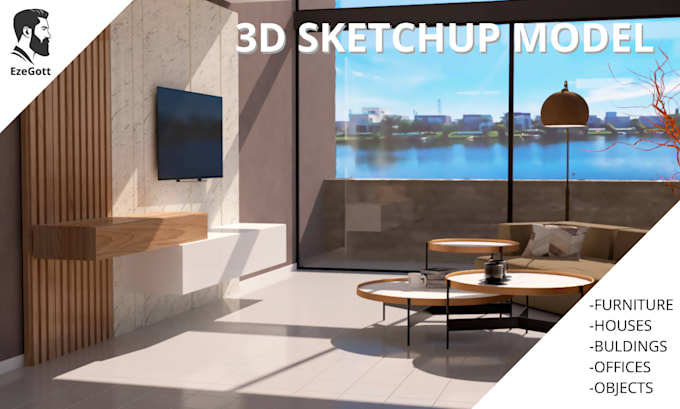 Design a 3d model your furniture in sketchup by Ezegott | Fiverr