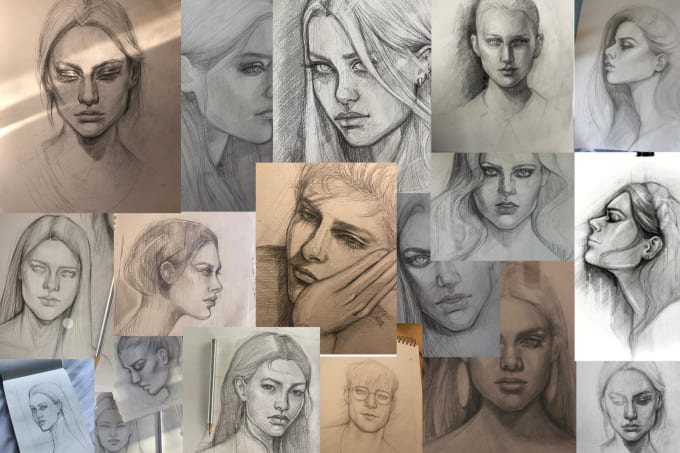 Draw your portrait from a photo by Sashaart9 | Fiverr