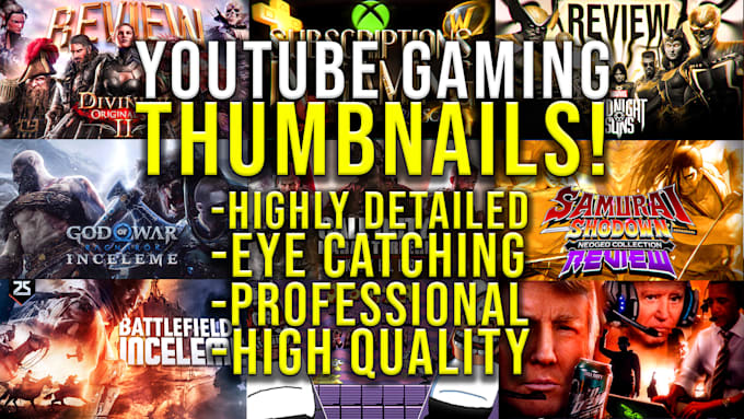 Design eye catching youtube gaming thumbnails by Berkevic | Fiverr