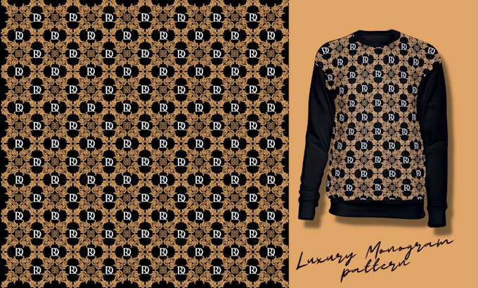 Design logo initials monogram seamless clothing pattern by Zziyasheikh ...