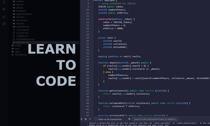 Teach beginners solidity programming for ethereum blockchain by ...