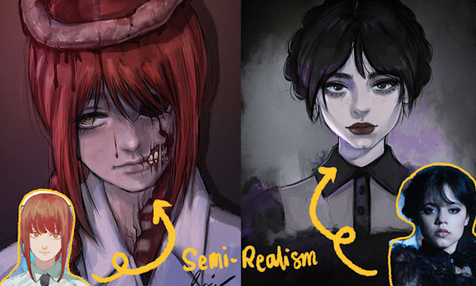 Do a combination of anime and realism art style by Cornic_art | Fiverr