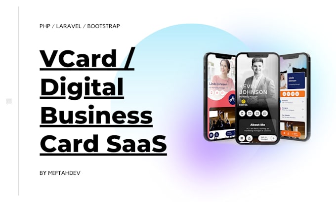Create a vcard digital business card system saas by Scrpitymind | Fiverr