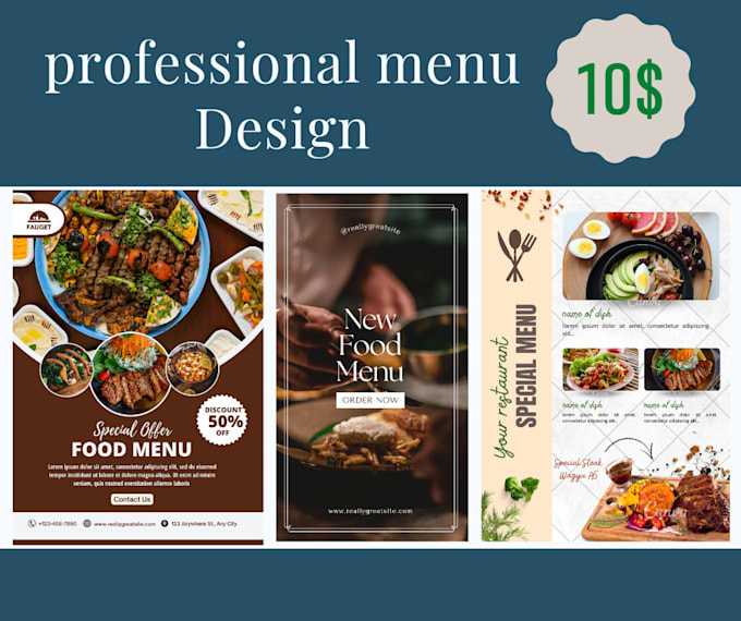 Design awesome restaurant menu, food menu by Aymensemari | Fiverr