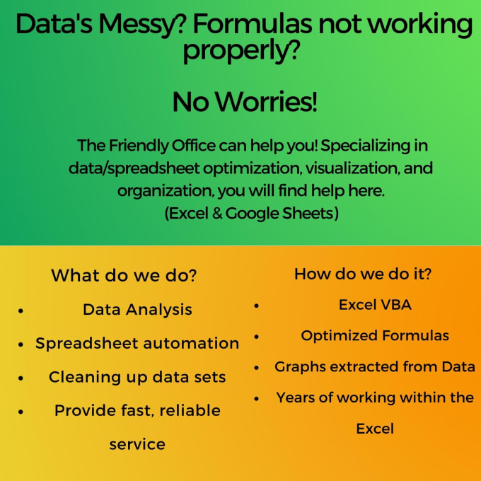 Optimize, automate, and fix your excel or google spreadsheet by ... Optimize, automate, and fix your excel or google spreadsheet by ...