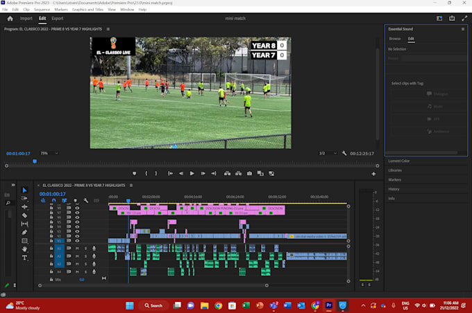 Edit a sports game in 4k and make it look like it was professionally ...