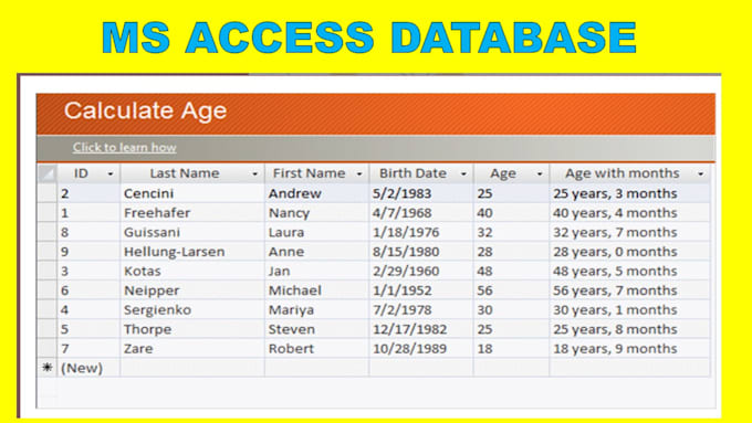 Create a microsoft access database by Johnm2593 | Fiverr