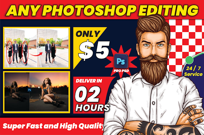 Do any adobe photoshop editing or retouching job in 1 hr by ...