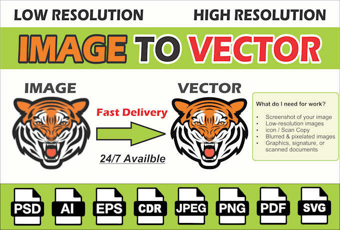 Convert raster logo and image in vector file high resolution by Sheikhzaid | Fiverr