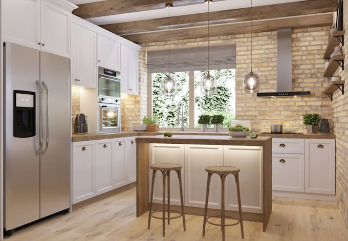 3 d design kitchen by Lantinovayliia | Fiverr
