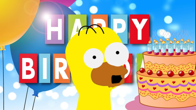 Homer simpson happy birthday with your name by Isedgar | Fiverr