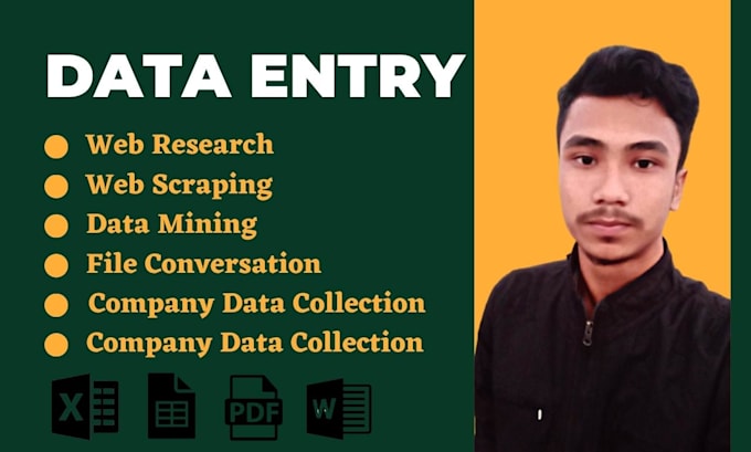 Do first class data entry, web research, copy paste by Expert_shuvo58 | Fiverr