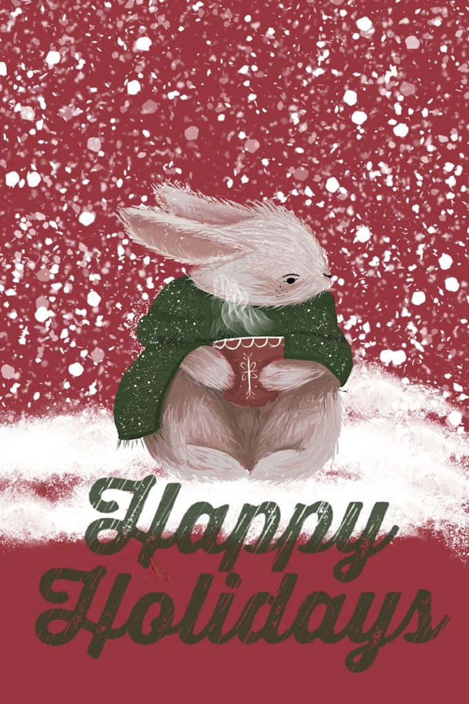 Christmas postcards digital drawing event art by Olgakorobitsyna | Fiverr