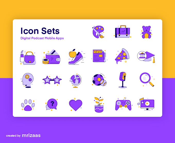 Create vector custom icons set for your brand and website by Mrizaas ...
