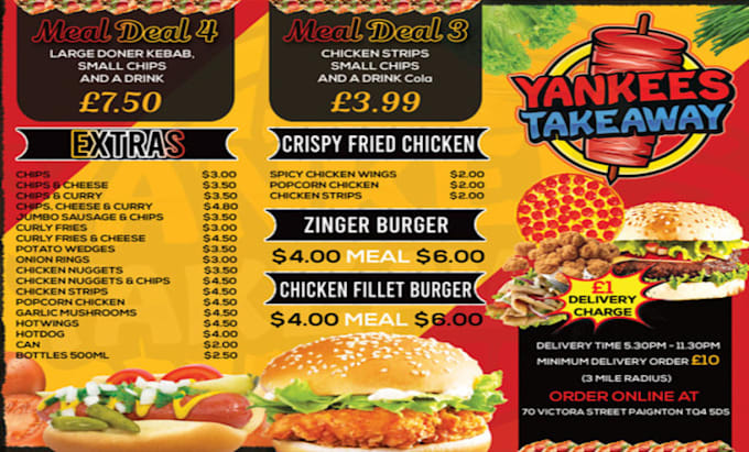 Make professional modern and unique food menus, restaurant flyer, rate ...