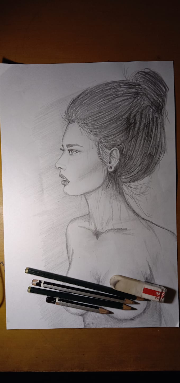 Draw realistic pencil sketch portrait from your photo drawn by hand by ...