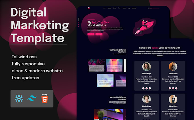 React and tailwind one page website by Arshi_ramani | Fiverr