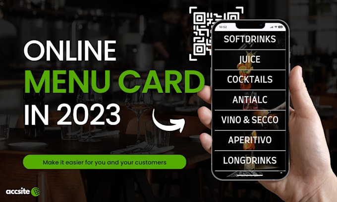 Design you a digital web menu card by Accsite | Fiverr